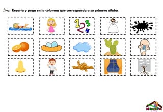 silabas recorta y pega para aprender a leer | PDF