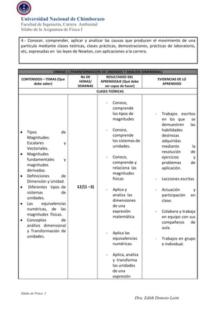 Silabo de ing. ambiental actual. sep fwebrero | DOCX | Physics | Science
