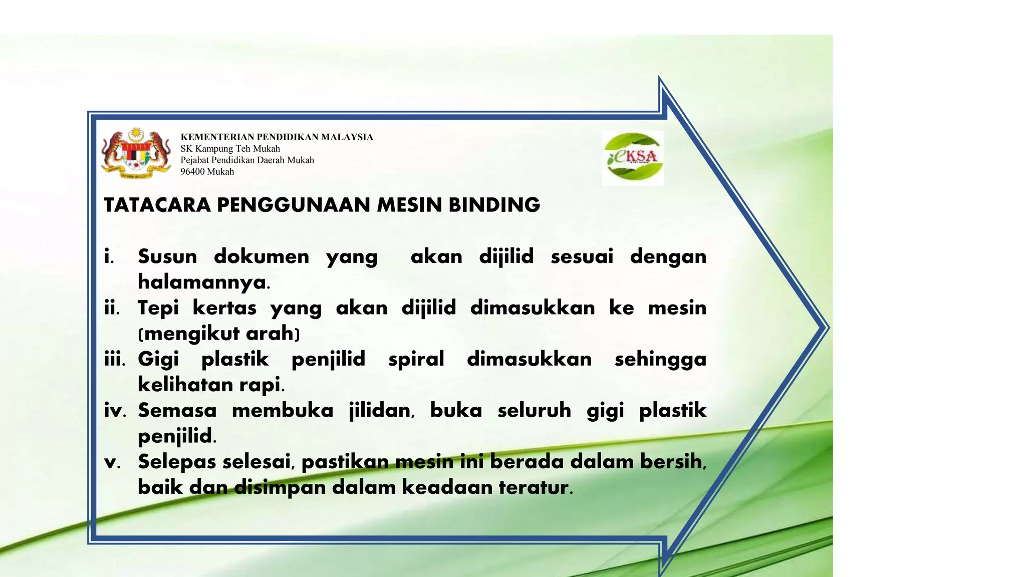 cth tagging cara guna mesin binding eksa | PPTX