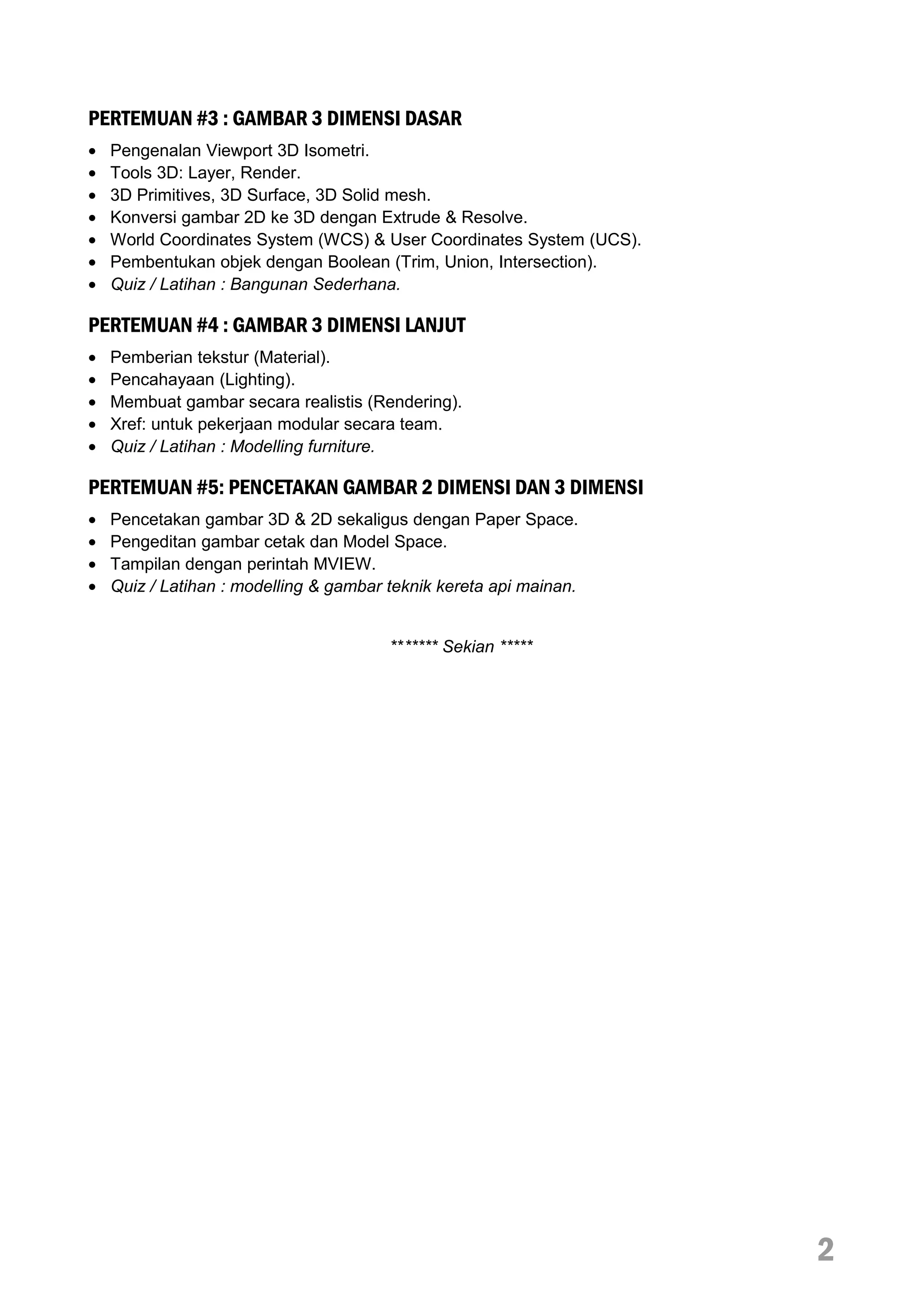 Silabus autocad | DOC