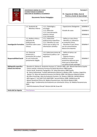 SILABUS Anatomia 2024 UAC tercer semestre | DOCX