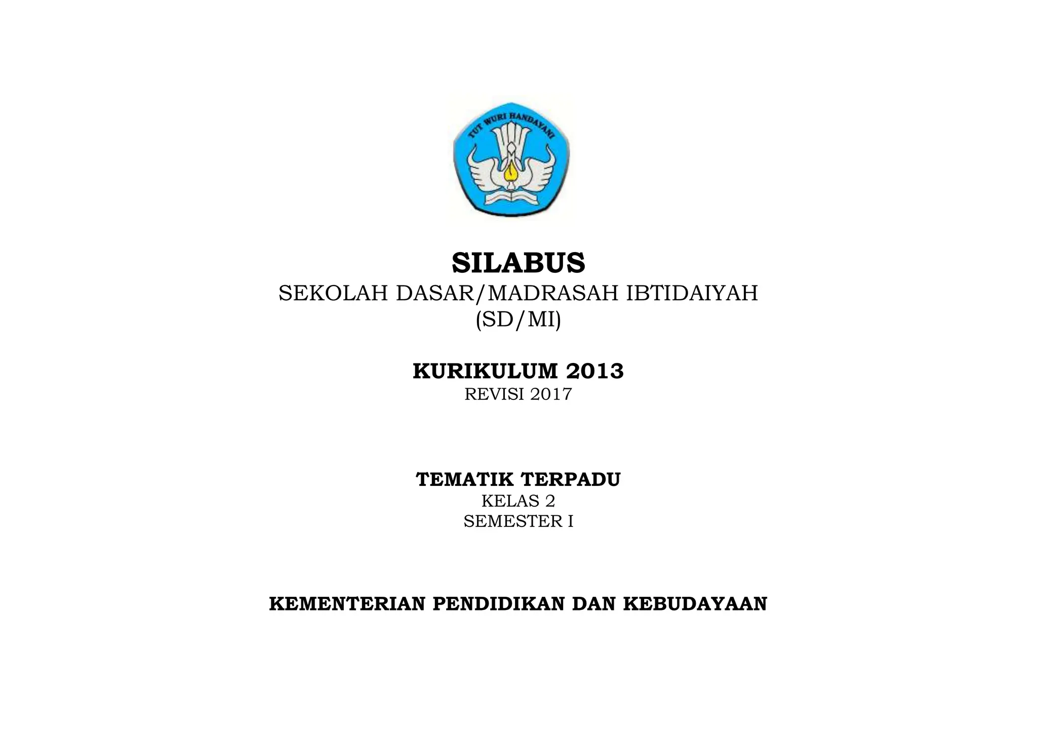 Contoh Silabus 8 kolom Kelas 2 Tema 1 format doc & pdf | PPT