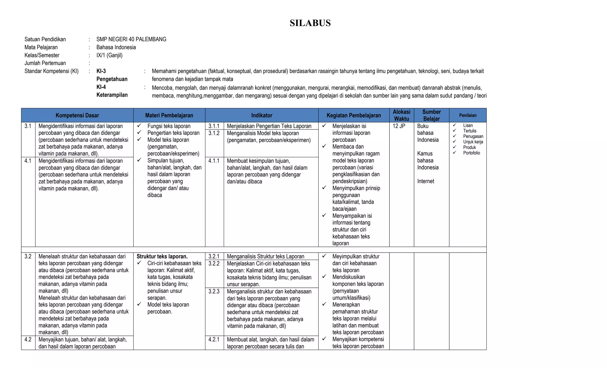 Silabus Bahasa Indonesia Kelas 9 (Format 7 Kolom) (gurusekali.com).docx