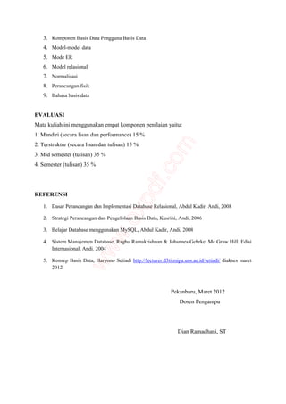 Silabus Basis Data | PDF
