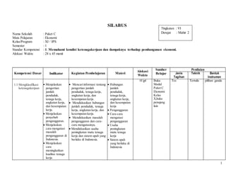 Silabus ekonomi paket c kelas xi | DOCX