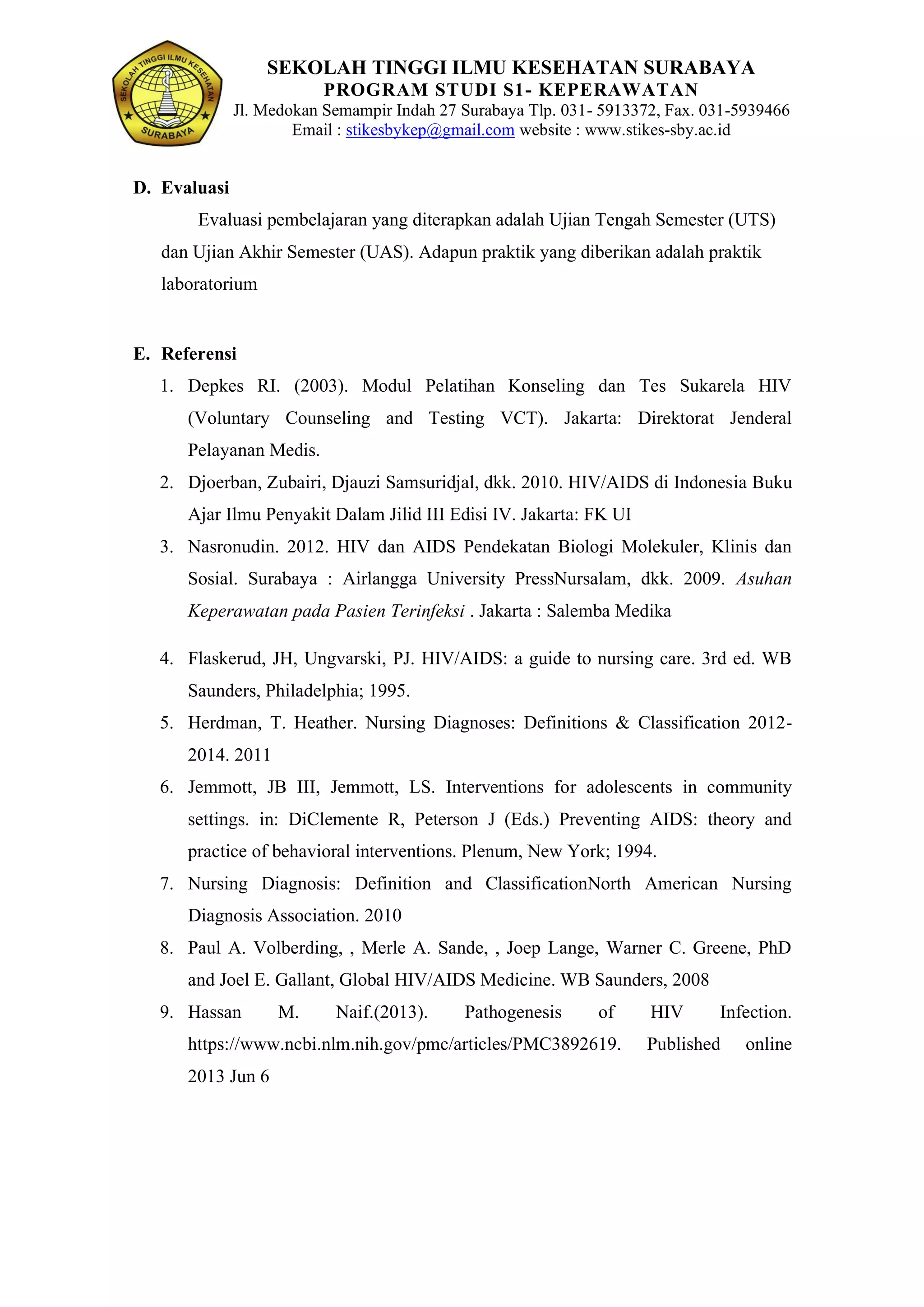 Silabus hiv aids | PDF