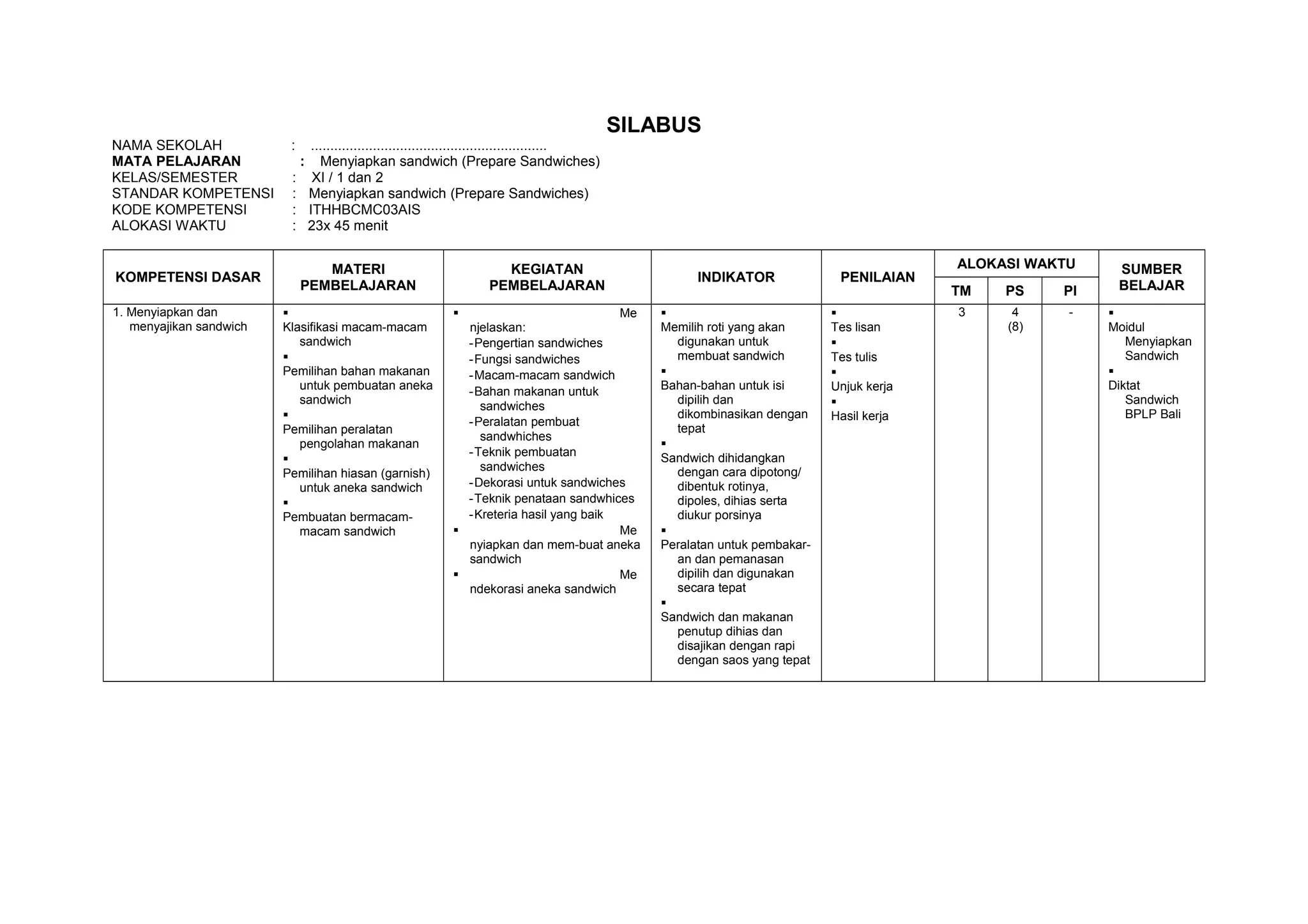 Silabus intrnet | DOC