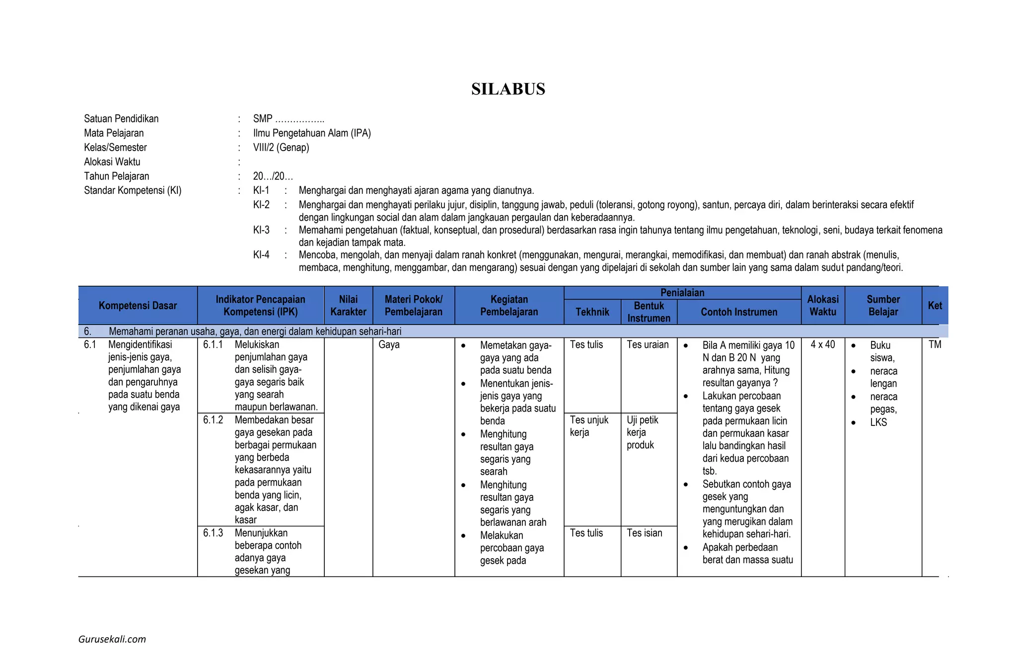 Silabus IPA Kelas 8 (11 Kolom) (gurusekali.com).docx