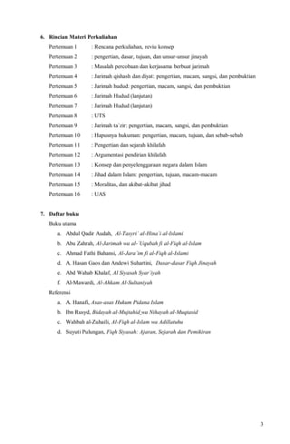 Silabus jinayah | PDF