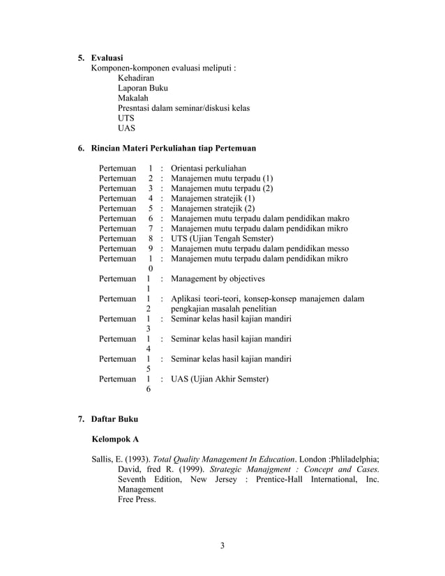 Silabus kajian mandiri s3 | PDF