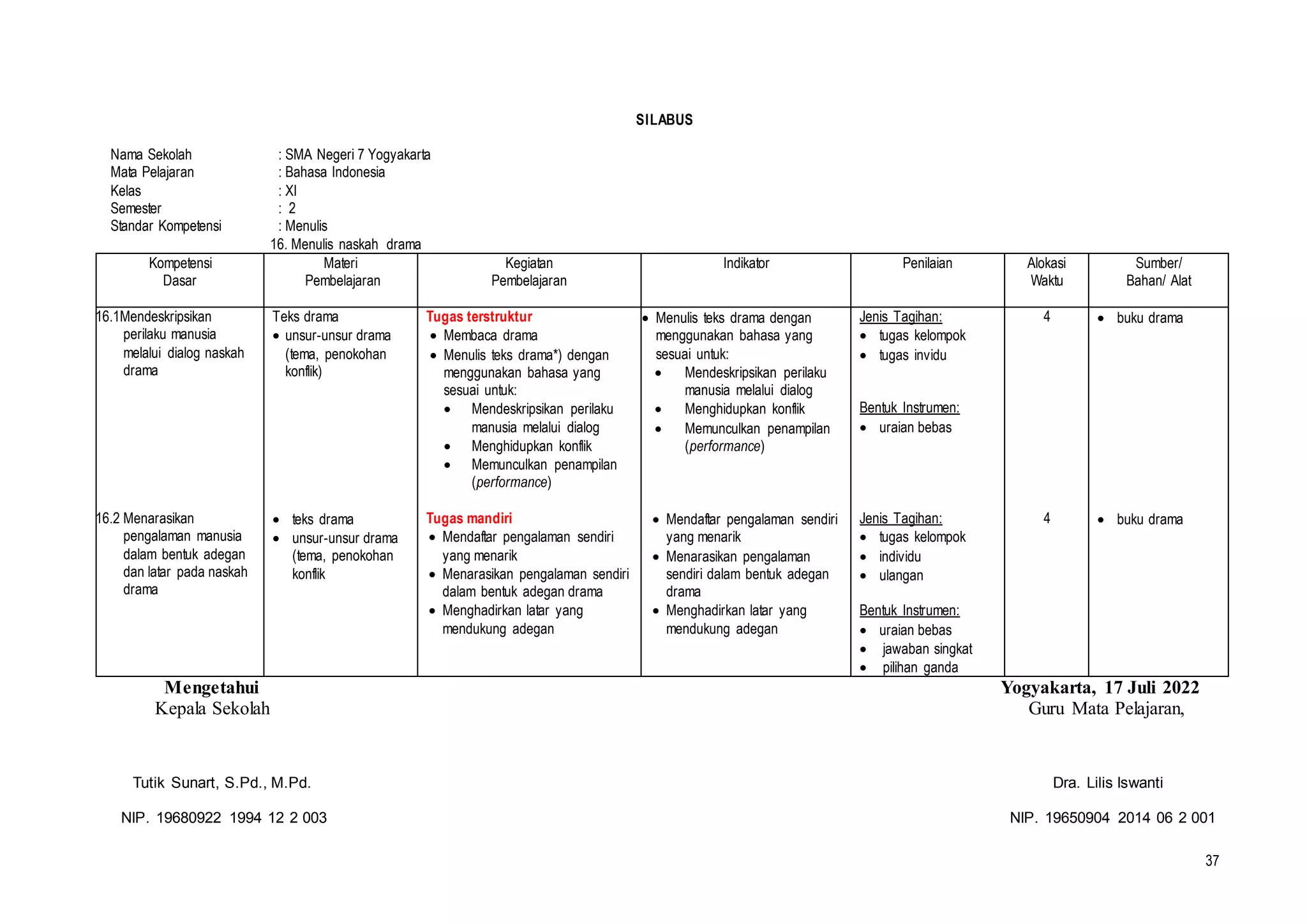 SILABUS KELAS 11 KURIKULUM K13 BAHASA INDONESIA.doc