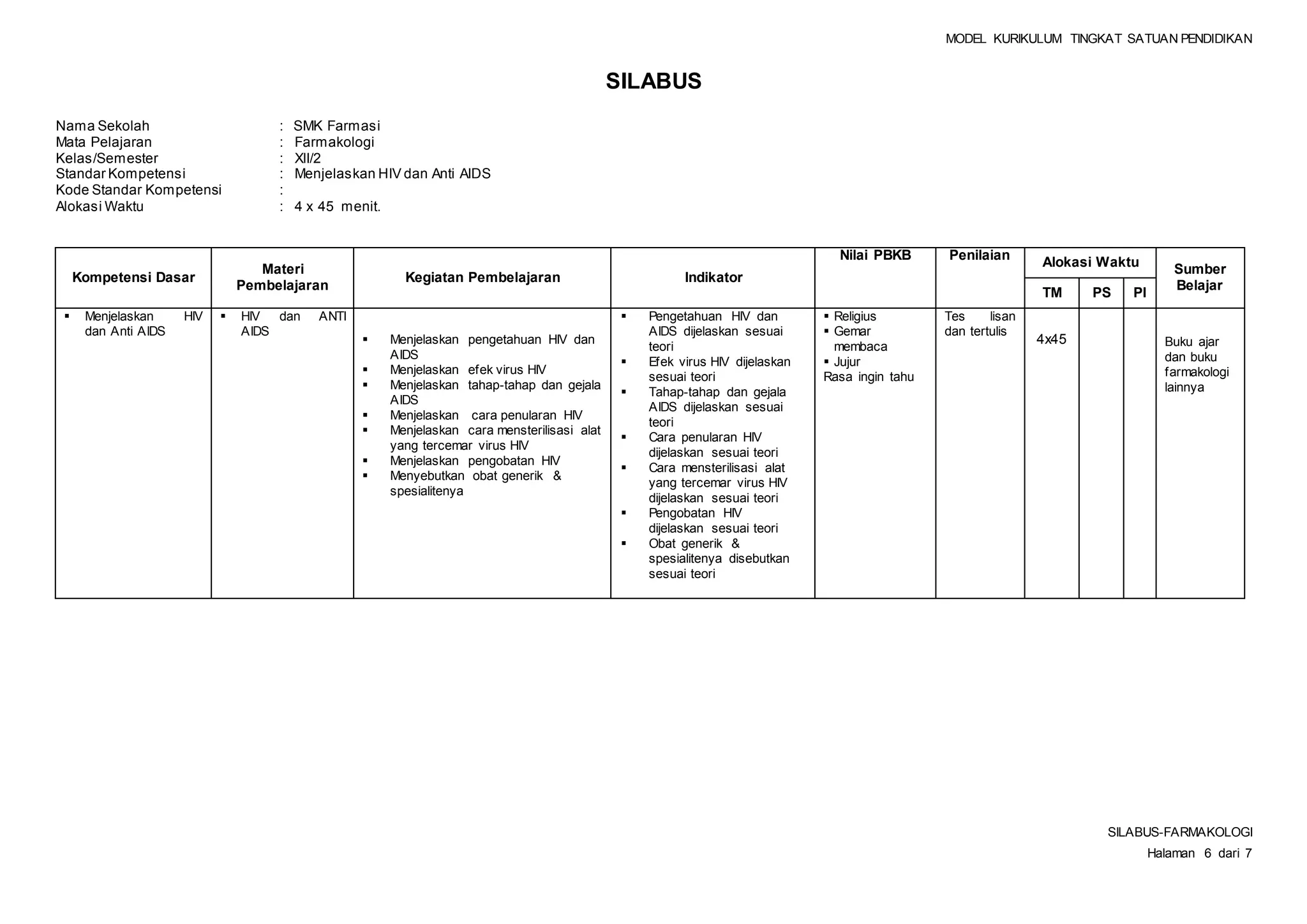 Silabus kologi 2010 2011 | DOC