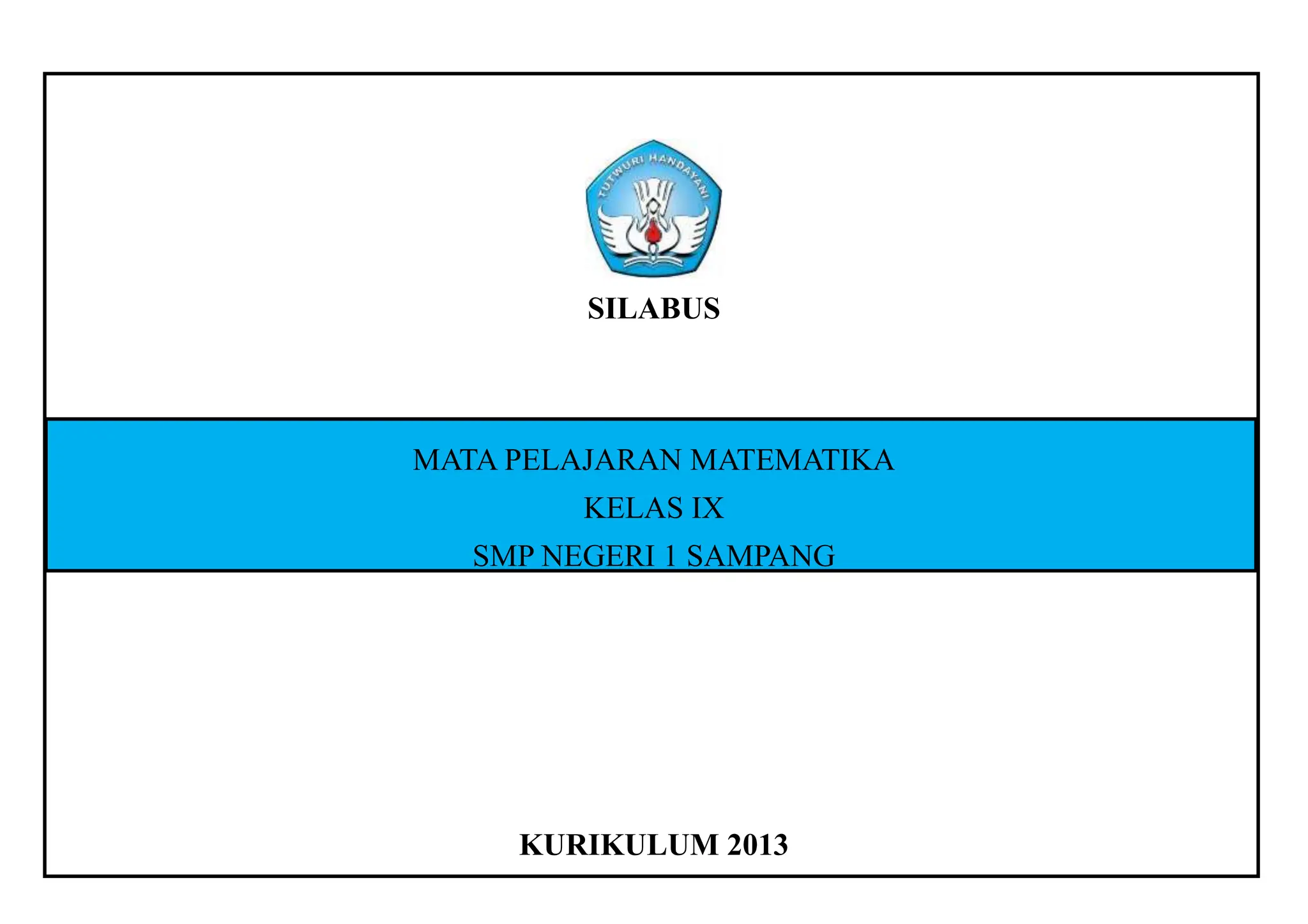 Silabus matematika kelas 9. Materi untuk belajar srkolah | DOC