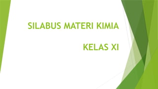 Silabus materi kimia SMA kelas XI Semester 1 dan 2 | PPTX
