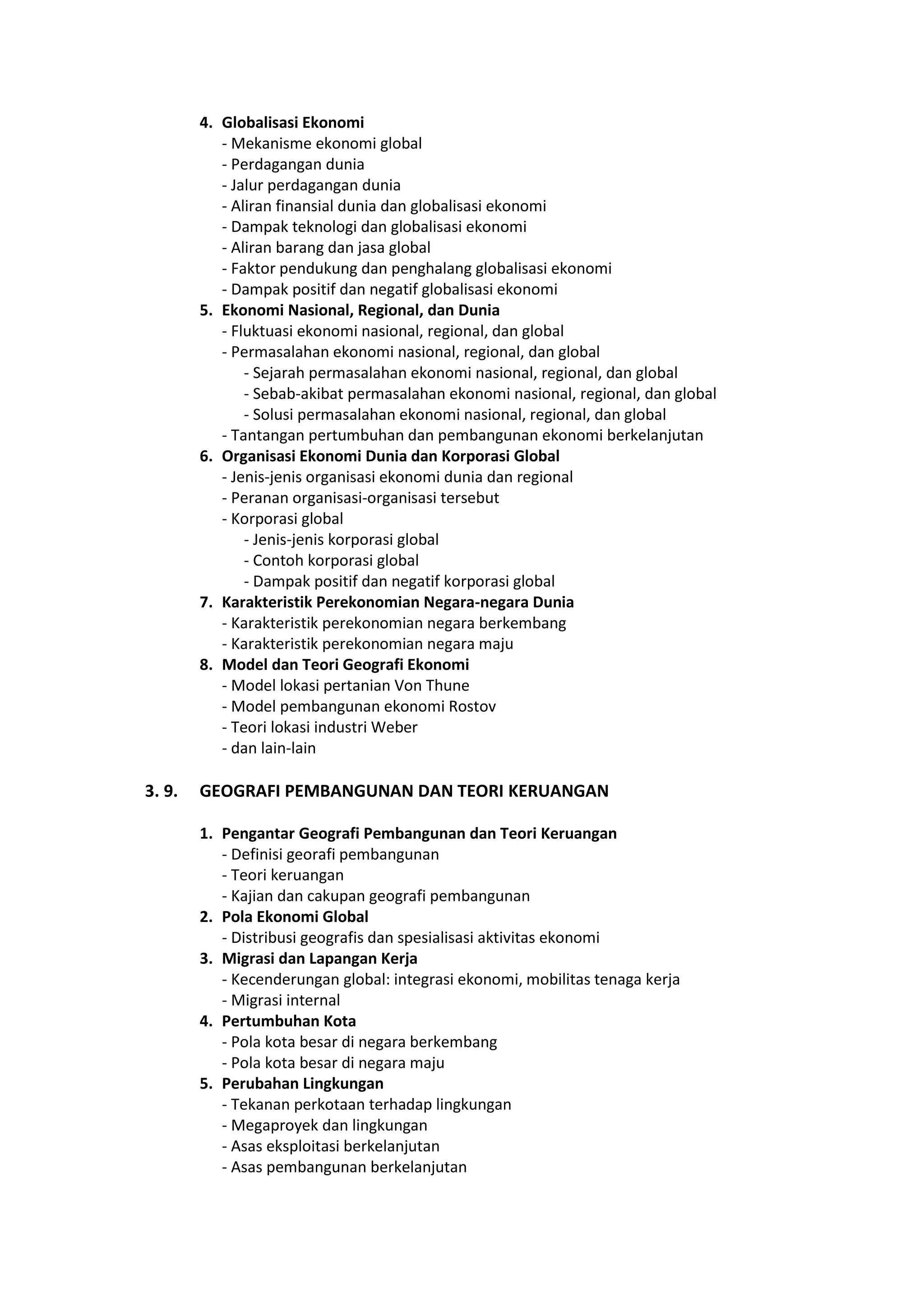 Silabus OSN Bidang Geografi | PDF