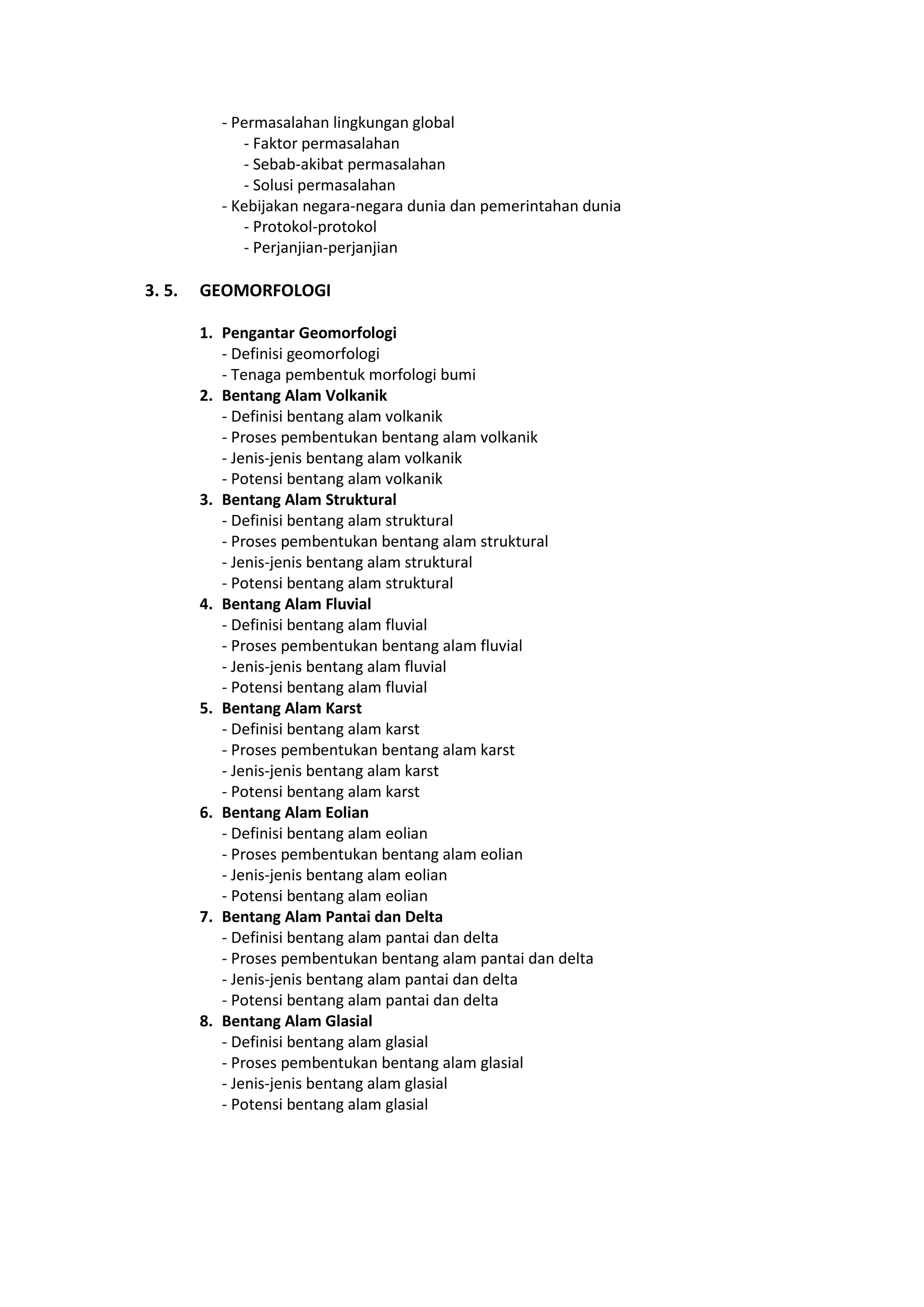 Silabus OSN Bidang Geografi | PDF