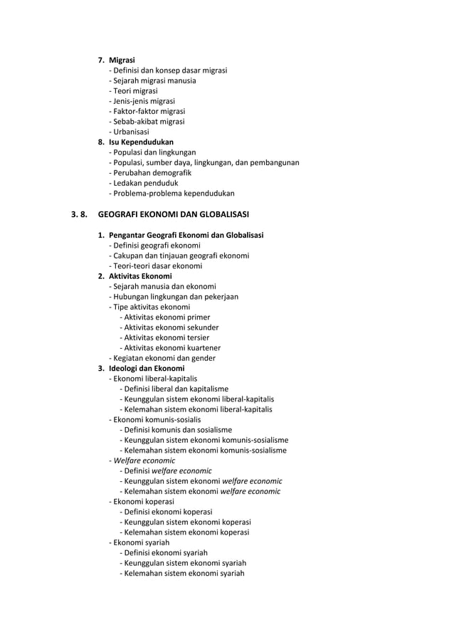 Silabus OSN Bidang Geografi | PDF