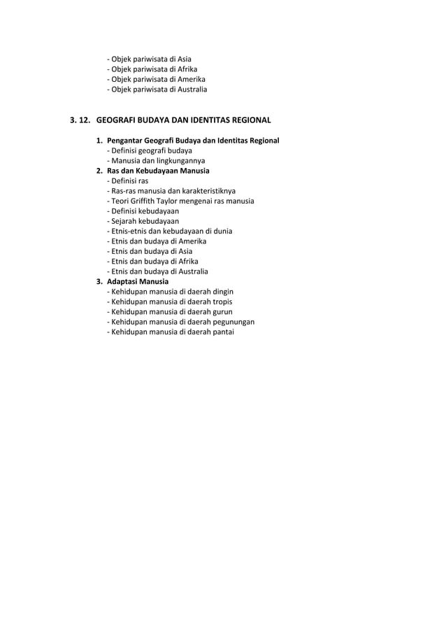 Silabus OSN Bidang Geografi | PDF