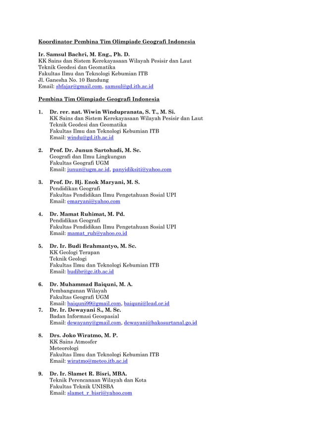 Silabus OSN Bidang Geografi | PDF