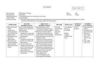 SILABUS Pendidikan Seni Budaya Kelas XII.doc