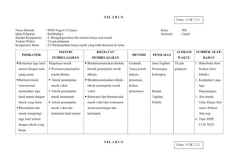 SILABUS Pendidikan Seni Budaya Kelas XII.doc