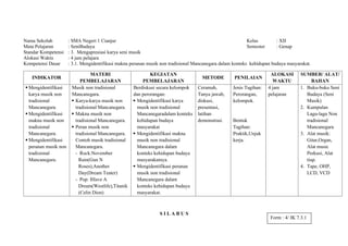 SILABUS Pendidikan Seni Budaya Kelas XII.doc