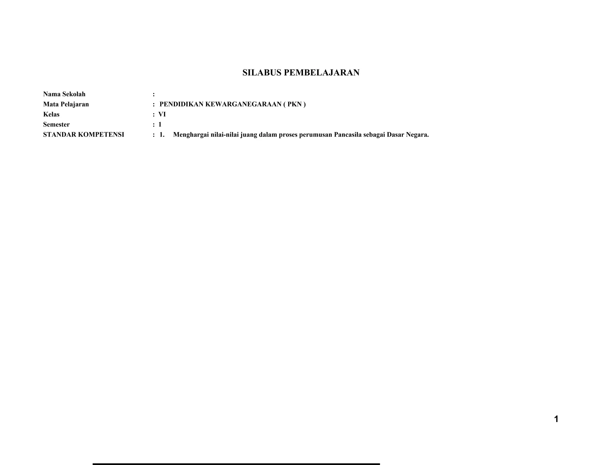 SILABUS PKN KELAS 6 | PPT