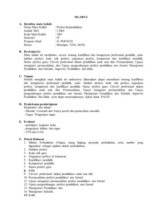 Silabus profesi kependidikan | DOCX
