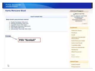 Panduan penggunaan Portal Akademik Bagi Mahasiswa Baru UNIB | PPTX