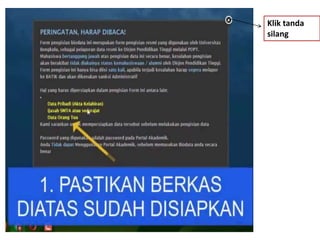 Panduan penggunaan Portal Akademik Bagi Mahasiswa Baru UNIB | PPTX