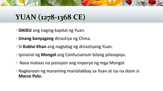 SILANGANG ASYA MGA DINASTIYA SA TSINA | PPT