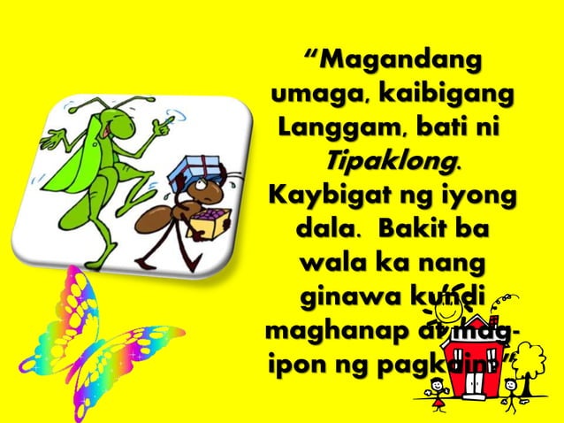 Si Langgam At Tipaklong Ppt