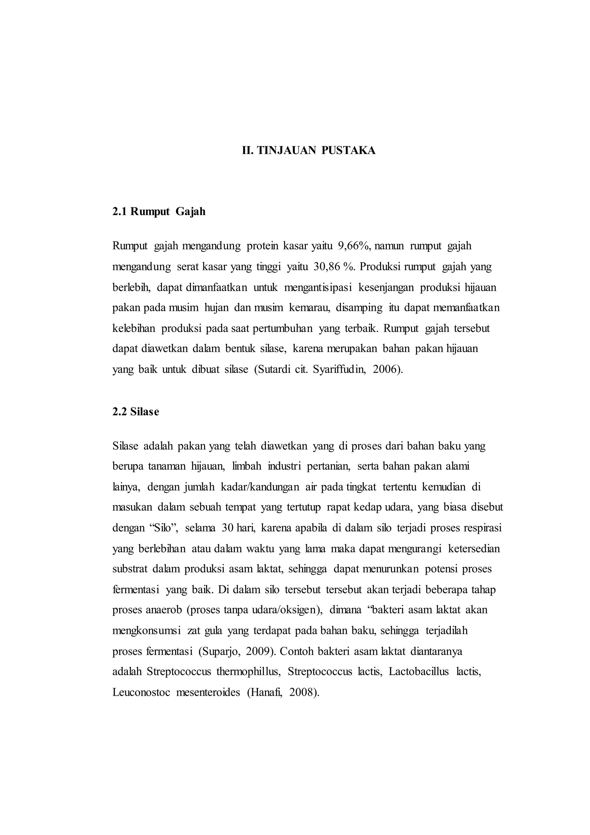 Silase rumput gajah | DOCX