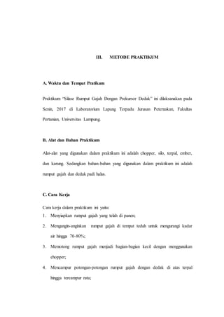 Silase rumput gajah | DOCX