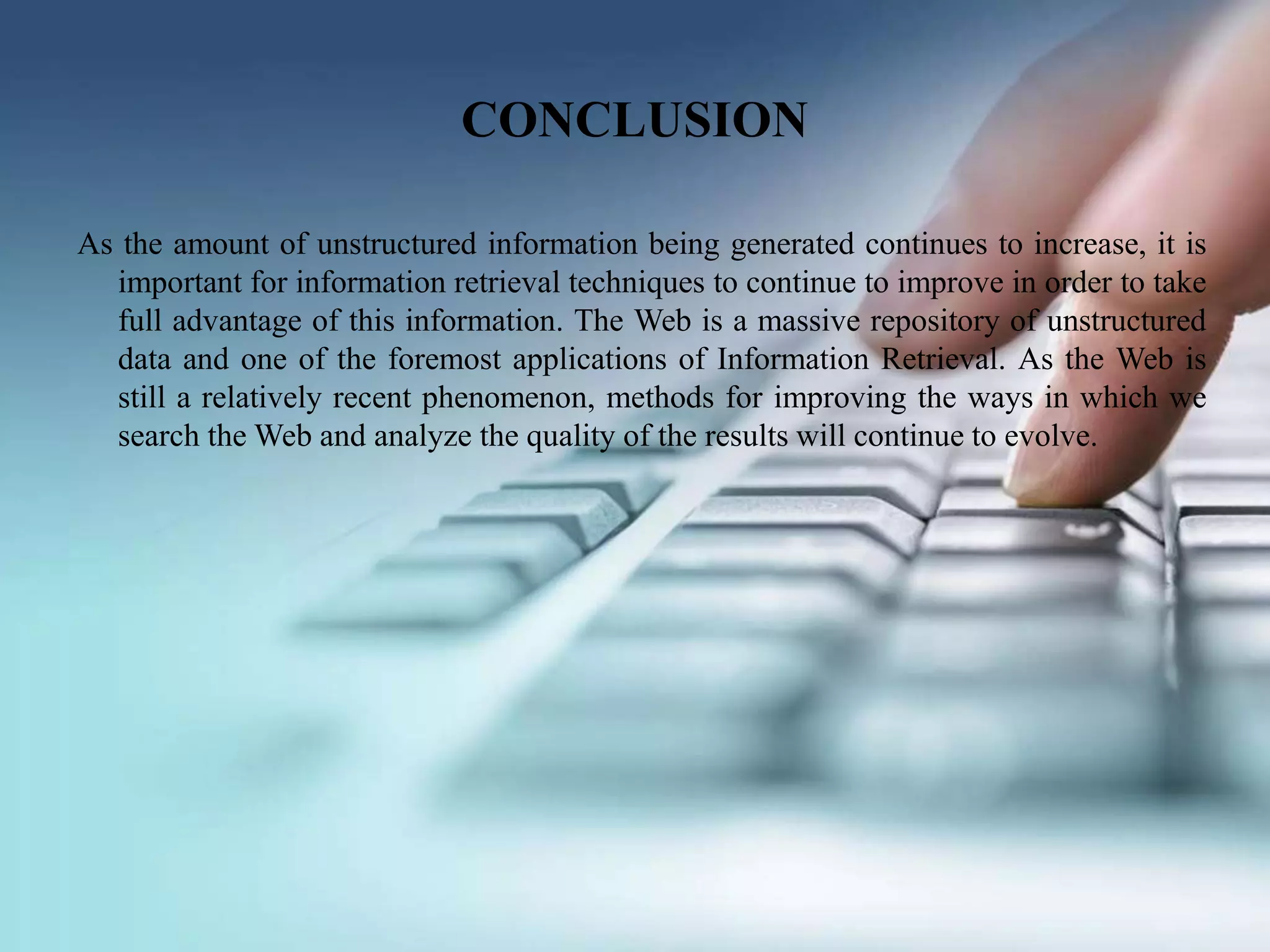 WEB BASED INFORMATION RETRIEVAL SYSTEM | PPTX