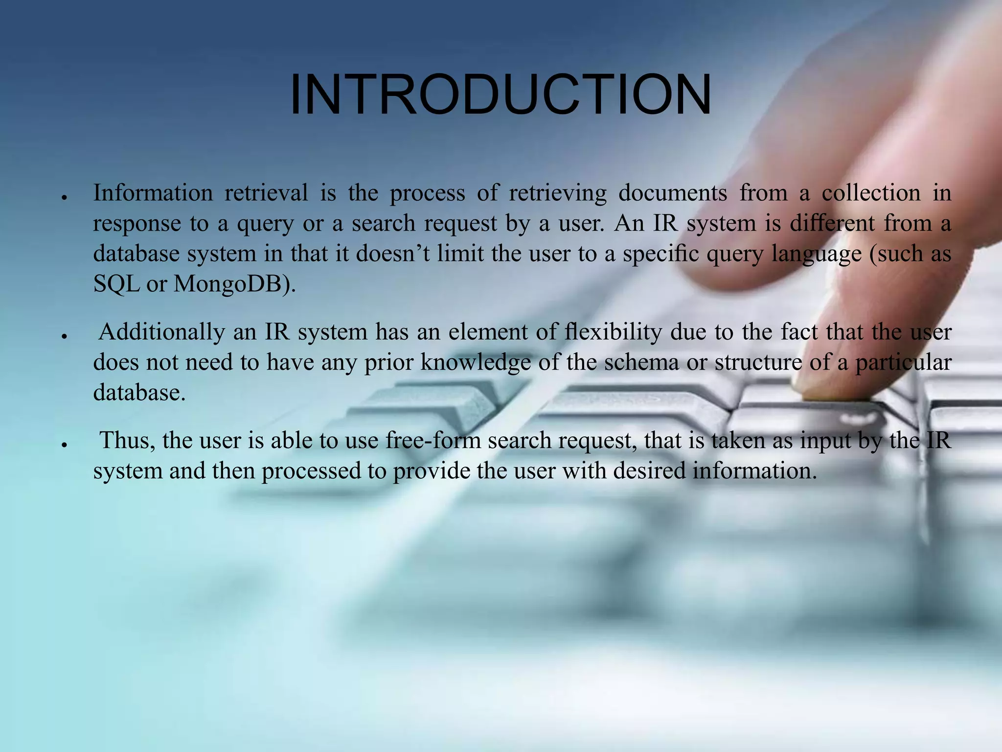 WEB BASED INFORMATION RETRIEVAL SYSTEM | PPTX