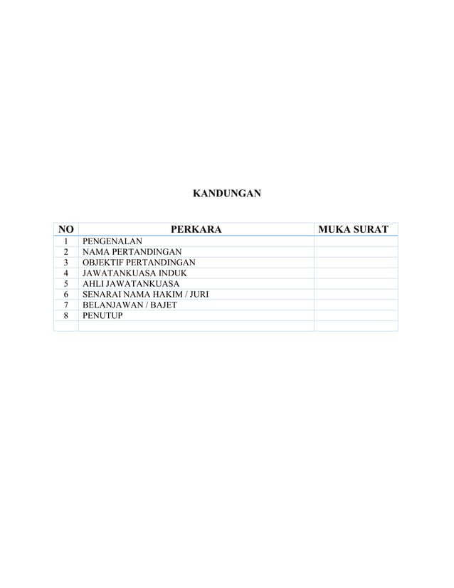 Contoh Kertas Kerja (Paperwork) | DOCX