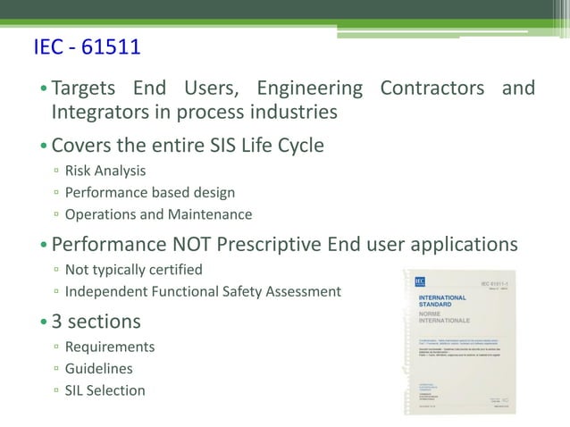 SIL Awareness | Introduction to Safety Life-Cycle | IEC - 61508 & IEC ...