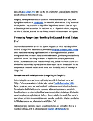 Sildigra Prof: A Breakthrough in Erectile Dysfunction Treatment | PDF