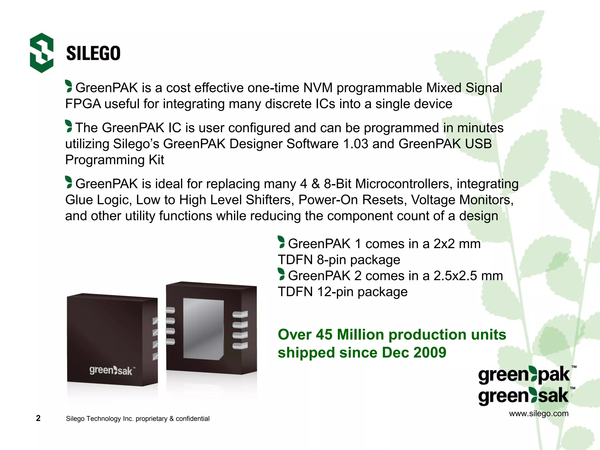 Silego Green PAK Short Feb2011 | PDF