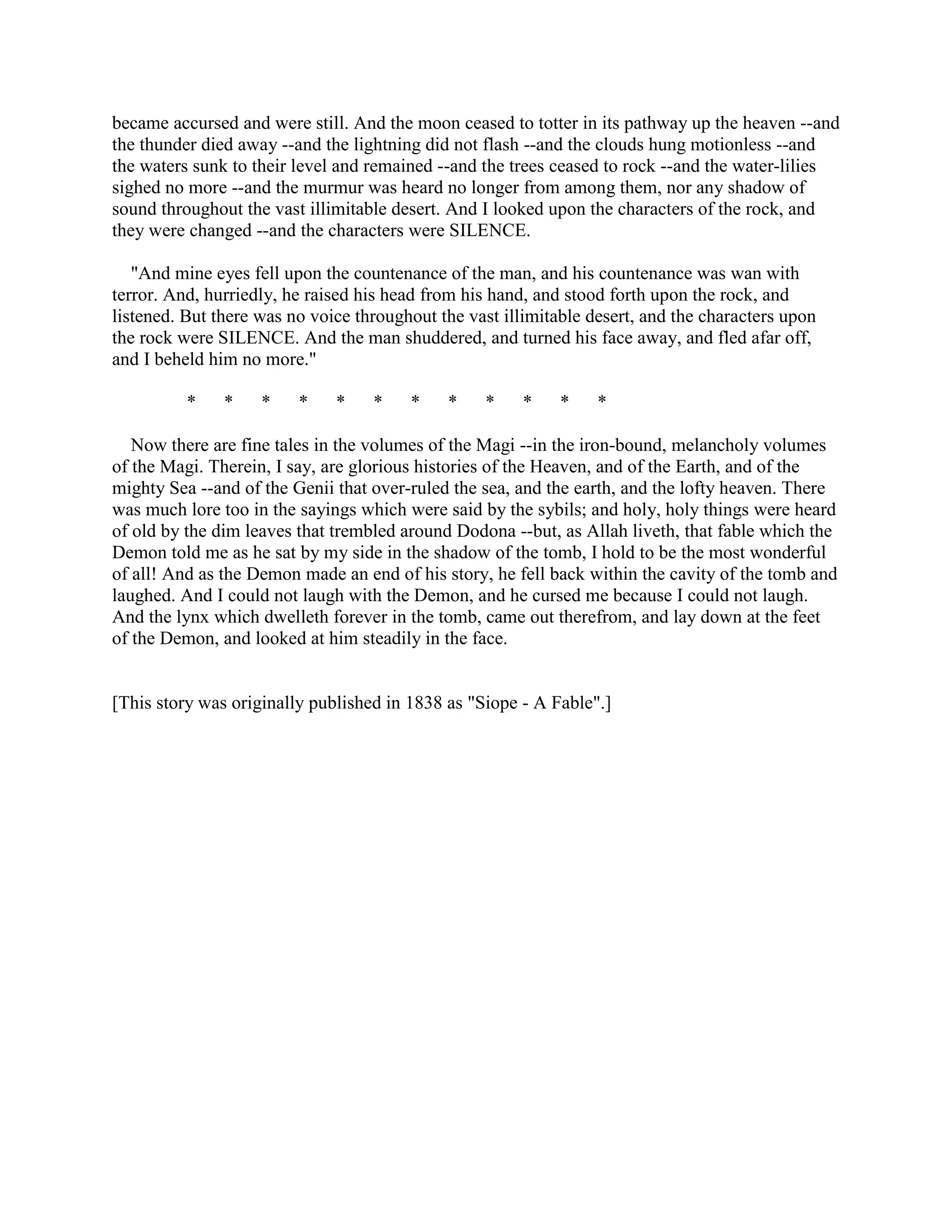 Silence - A Fable by Edgar Allan Poe | DOCX