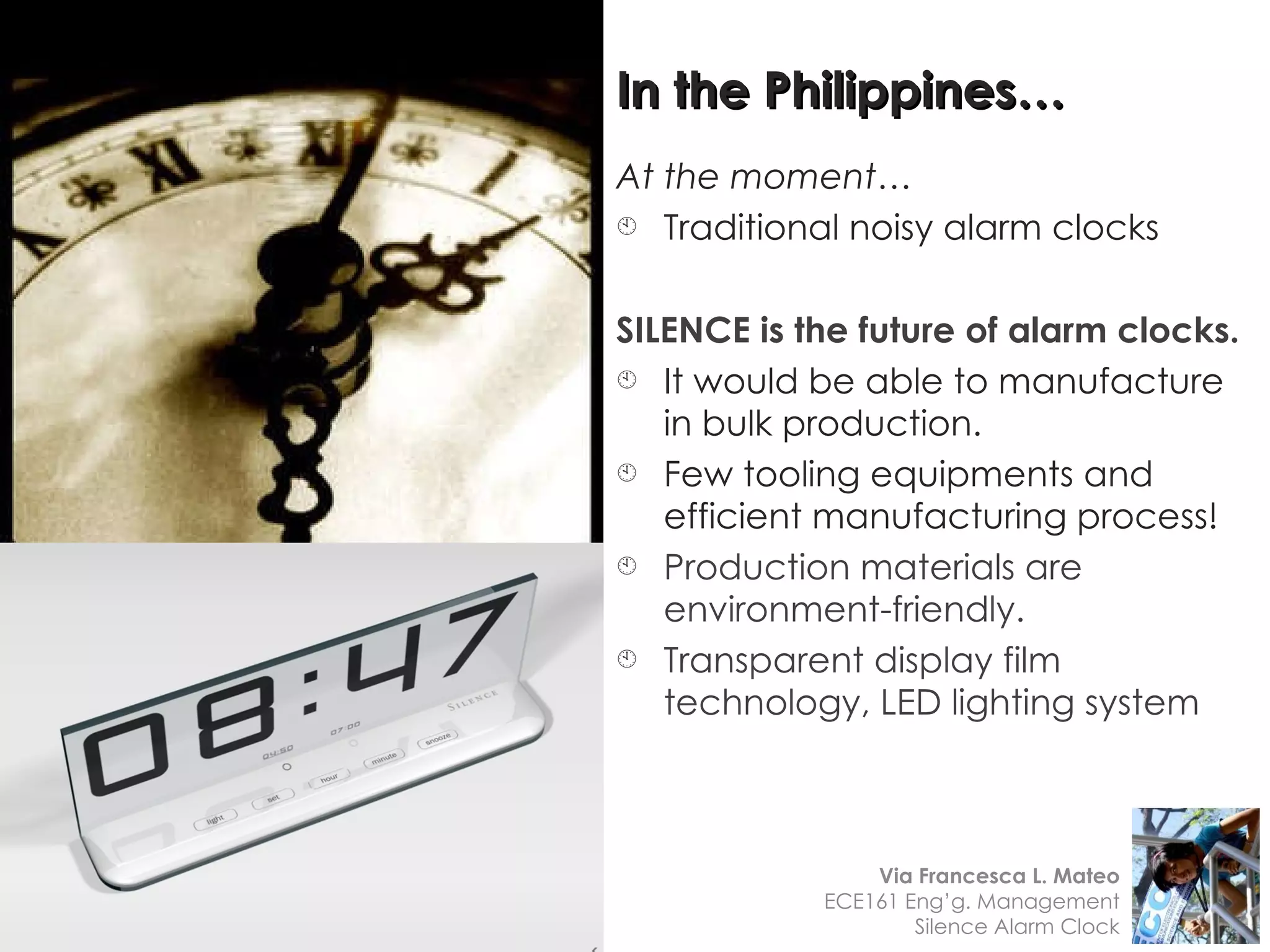 Silence Alarm Clock | PPT