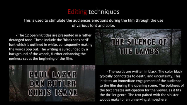 Silence of the lambs (opening sequence analysis) | PPT