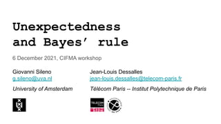 Unexpectedness and Bayes' Rule | PPT