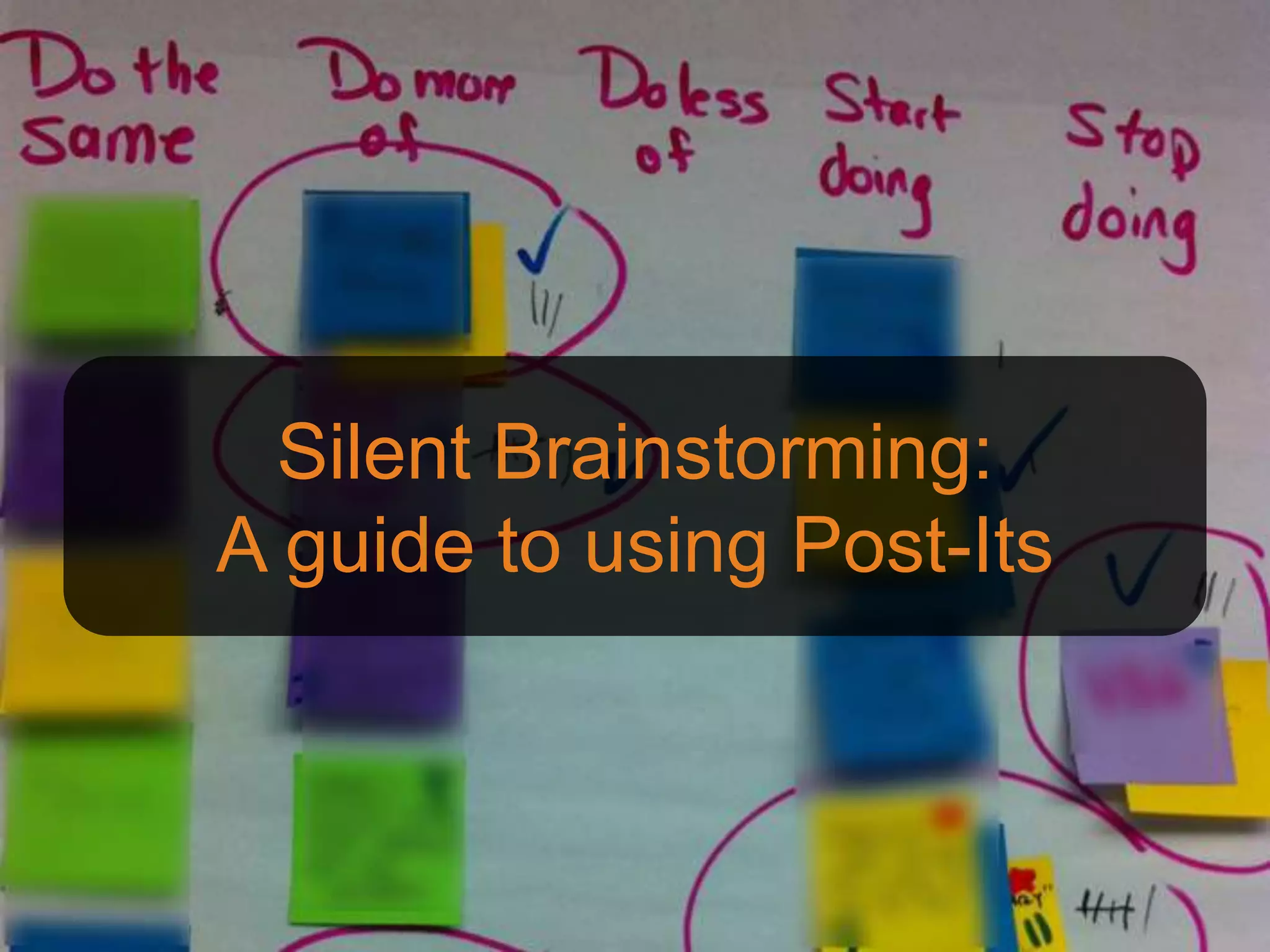 Silent Brainstorming: A Guide To Using Post-its | PPTX
