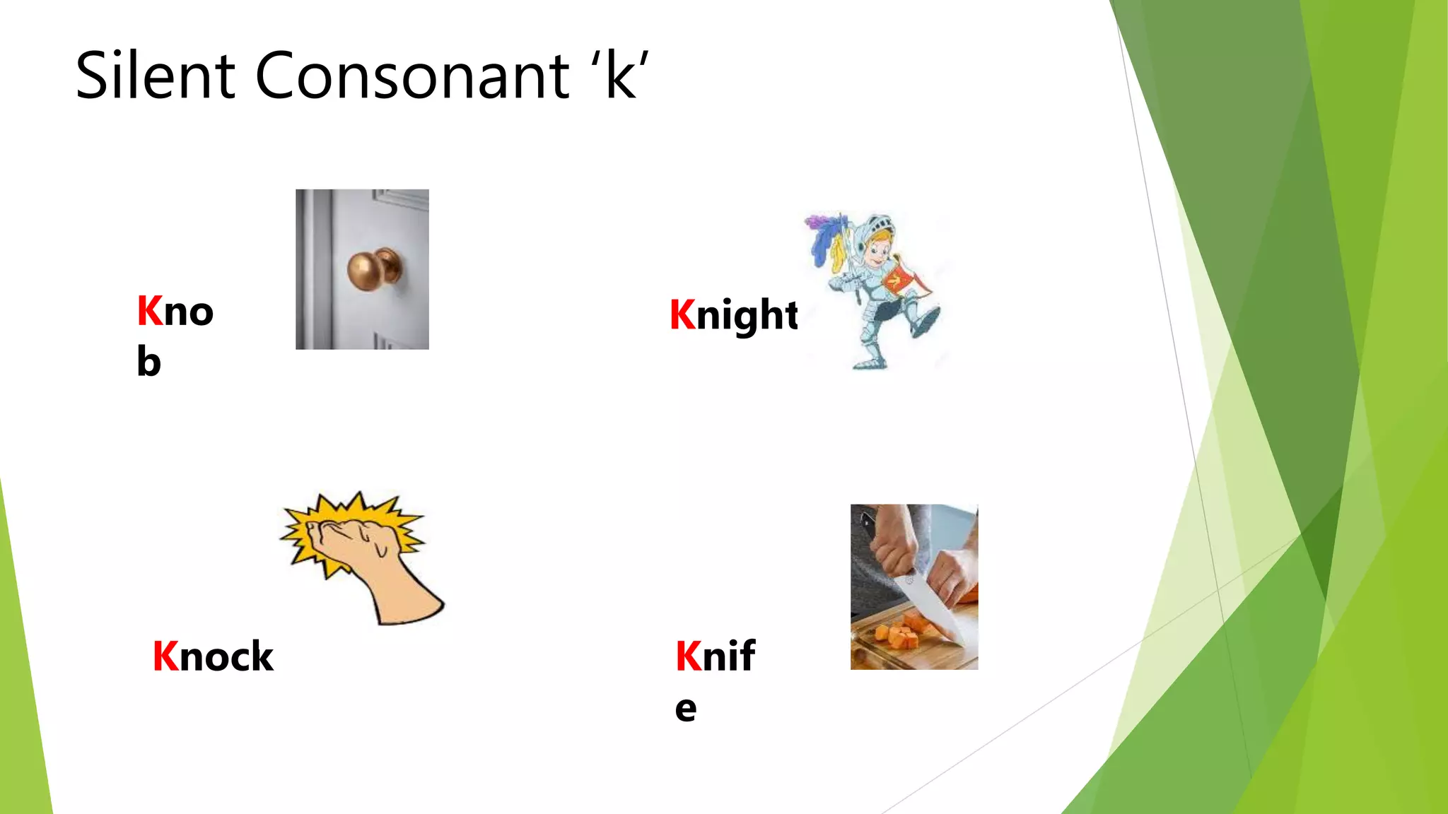 Silent consonants for grade 1 children | PPT