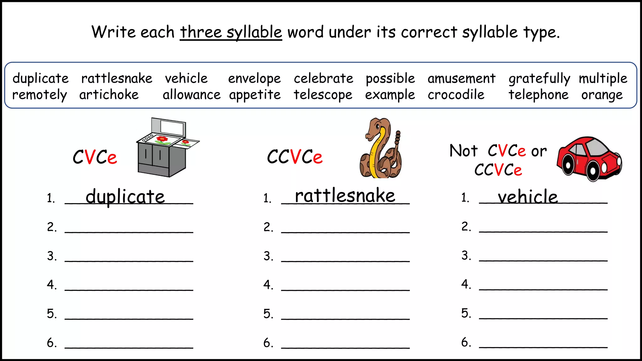 How to Teach Kids CVCe and CCVCe syllables (cake, baseball, duplicate ...