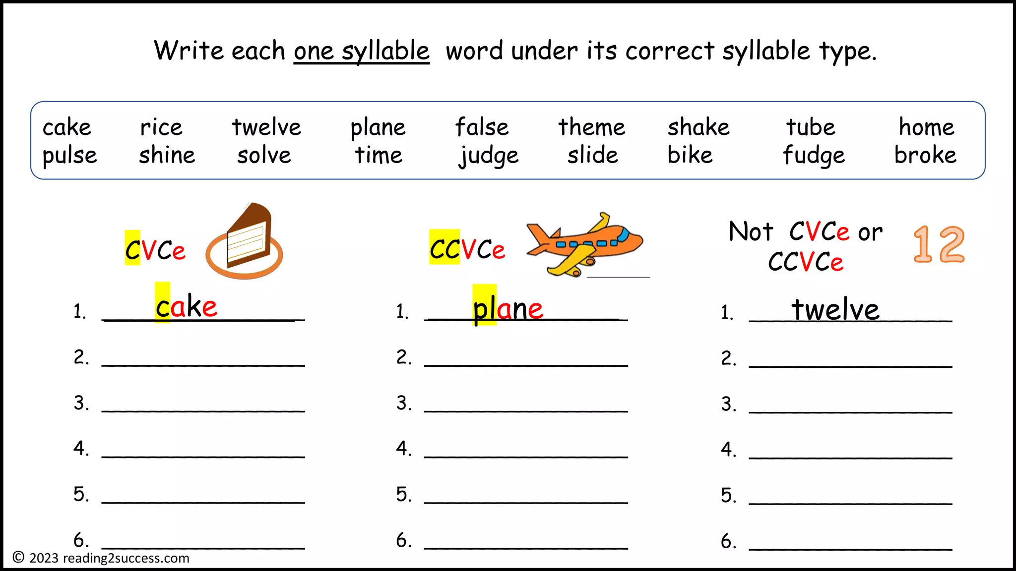 How to Teach Kids CVCe and CCVCe syllables (cake, baseball, duplicate ...