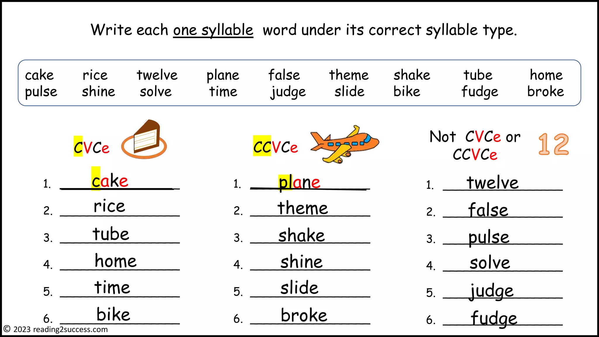 How to Teach Kids CVCe and CCVCe syllables (cake, baseball, duplicate ...