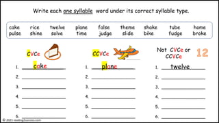 How to Teach Kids CVCe and CCVCe syllables (cake, baseball, duplicate ...